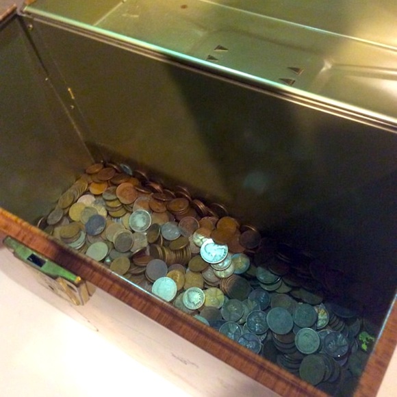 Other | Old Brown Lockbox 12 Lb Vintage Unsearched Old Us Coinsstored ...